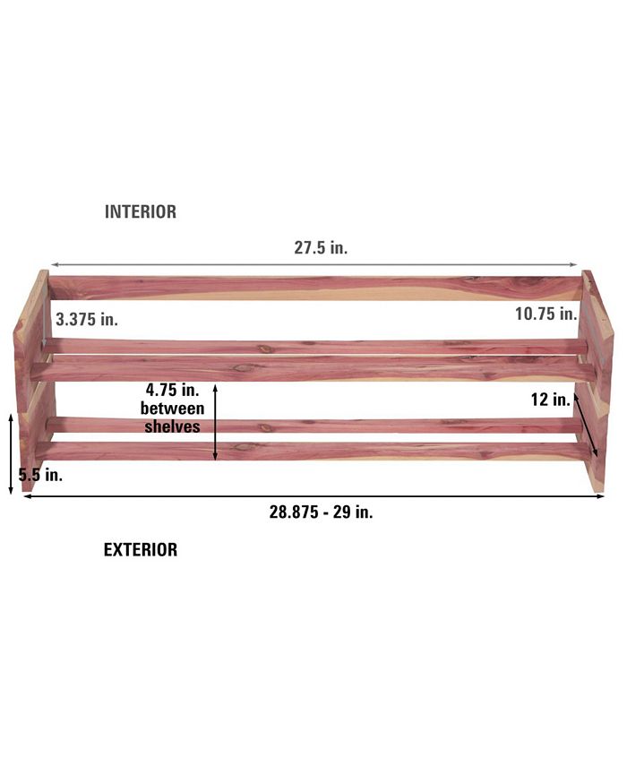 Household Essentials Cedar Stackable Shoe Rack, Set of 2 - Macy's