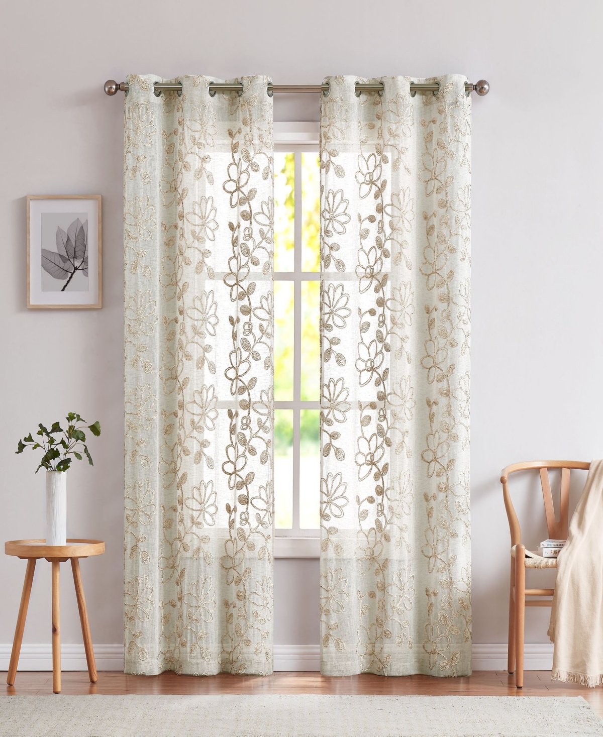 Click here for Dainty Home Rita Linen Look 76 W x 84 L Grommet Wi... prices