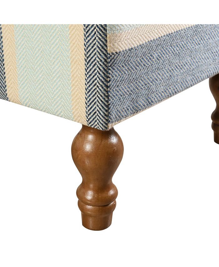 StyleCraft Upholstered Stripe Design Storage Bench - Macy's