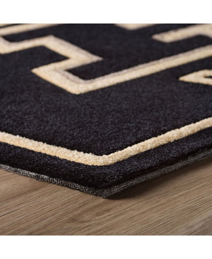 Luxury Sports Rugs Purdue Colpu Black 3'2" x 5'1" Area Rug - Macy's
