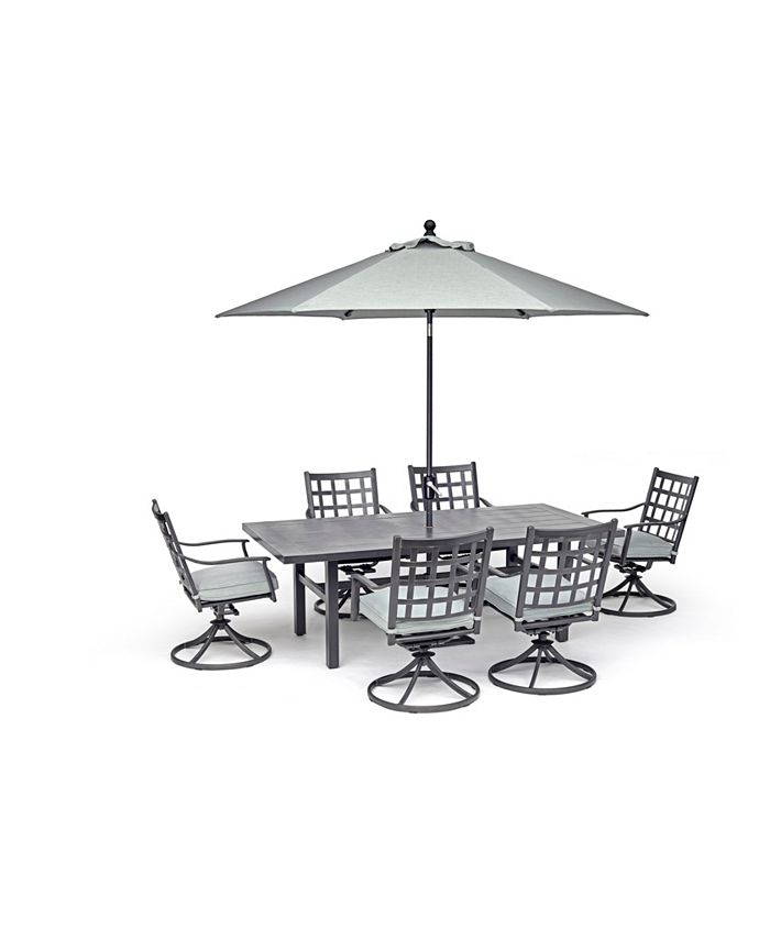 Agio Highland Outdoor 7-Pc. Dining Set (84" x 42" Dining Table and 6 ...
