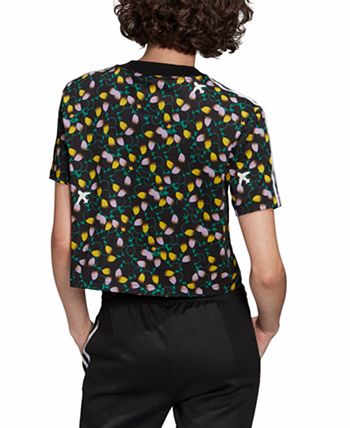 adidas Women's Cropped Multicolor T-Shirt - Macy's