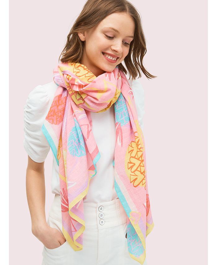 kate spade new york Pineapple Spade Oblong Scarf - Macy's