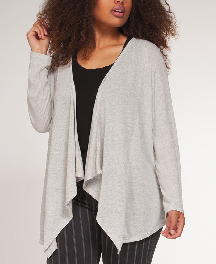 Black Tape Plus Size Waterfall-Front Cardigan - Macy's