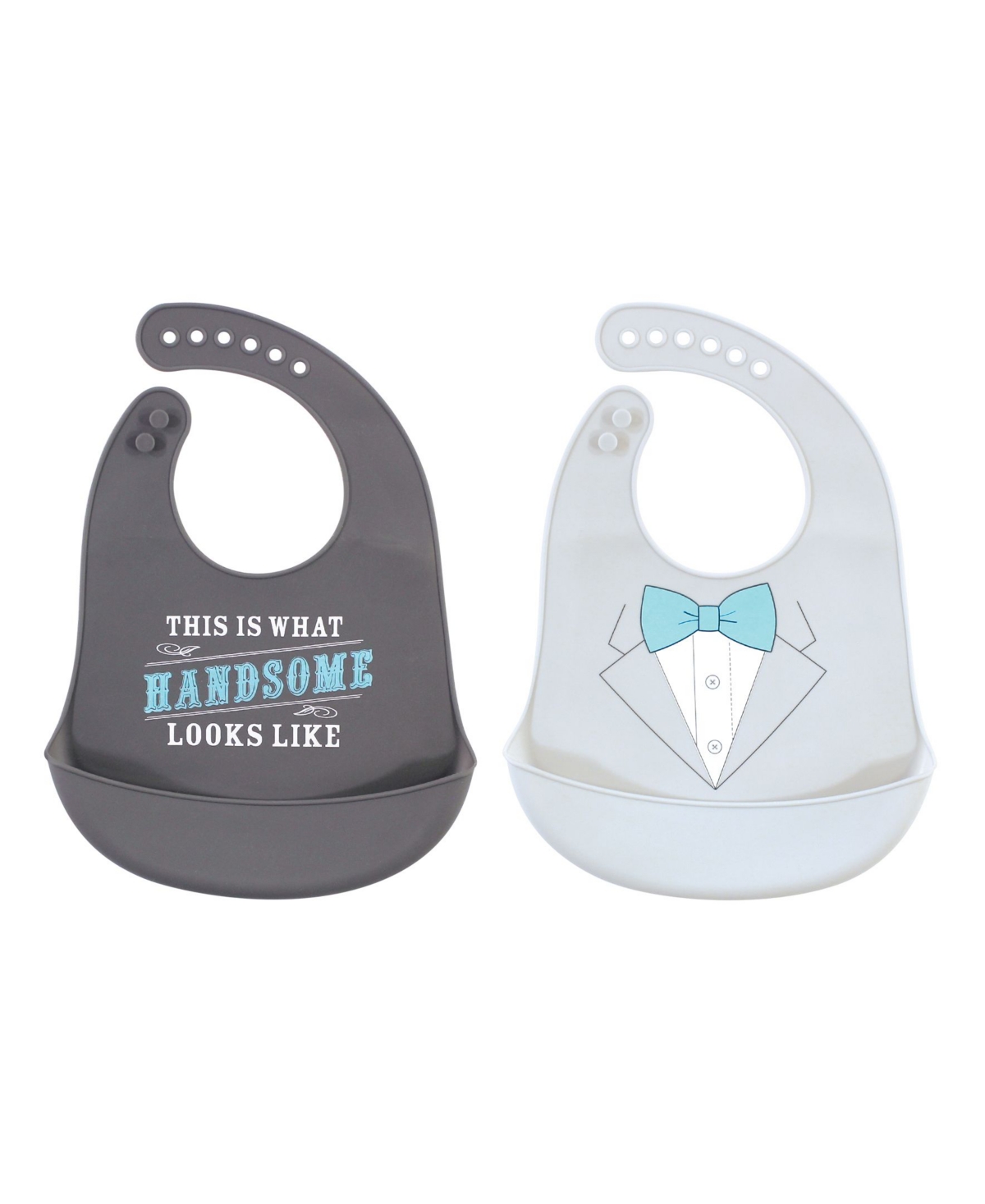 Click here for Little Treasure Baby Boy Silicone Bibs 2pk - Gray... prices