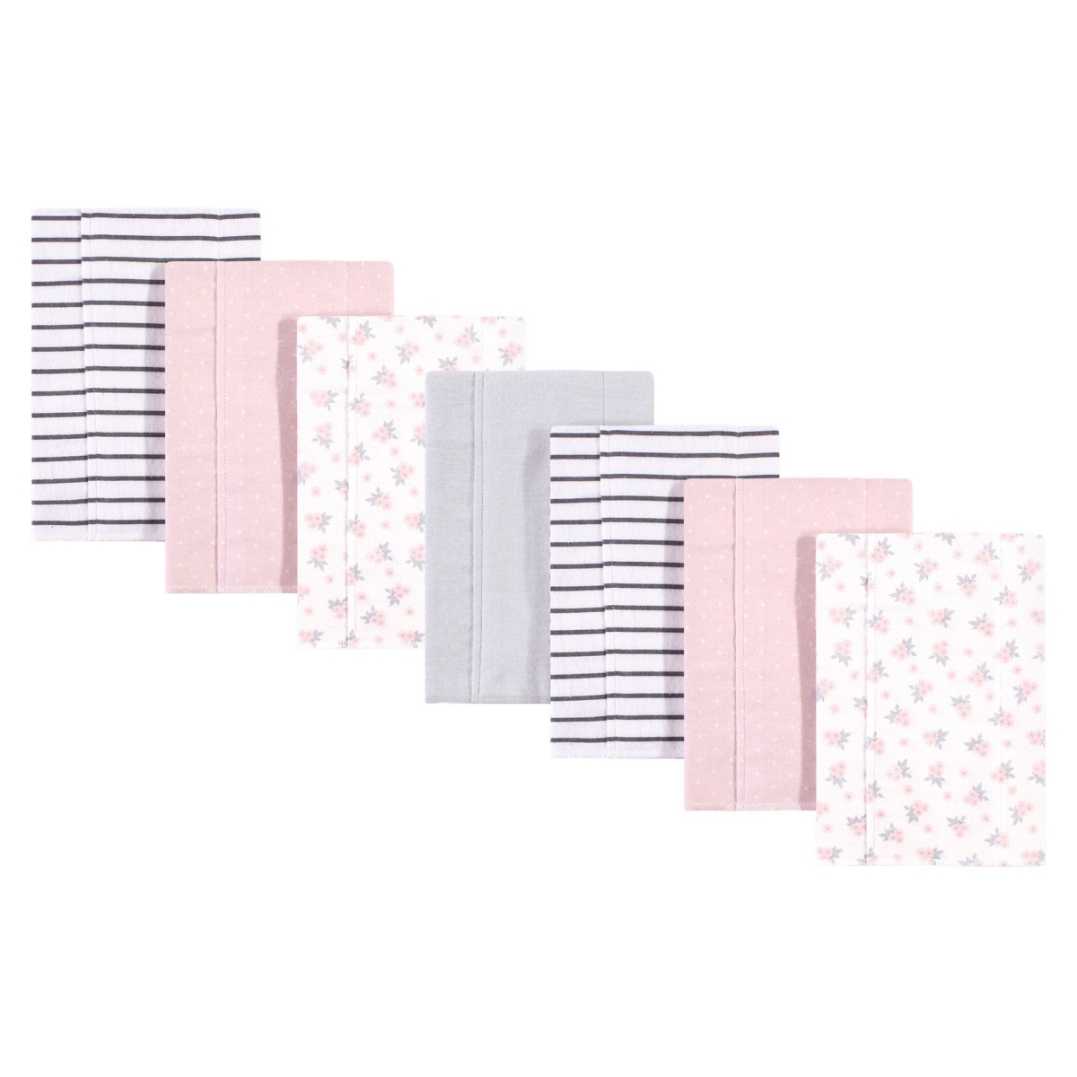 Click here for Hudson Baby Girls 7Pk Flannel Burp Cloth - Gray Pi... prices