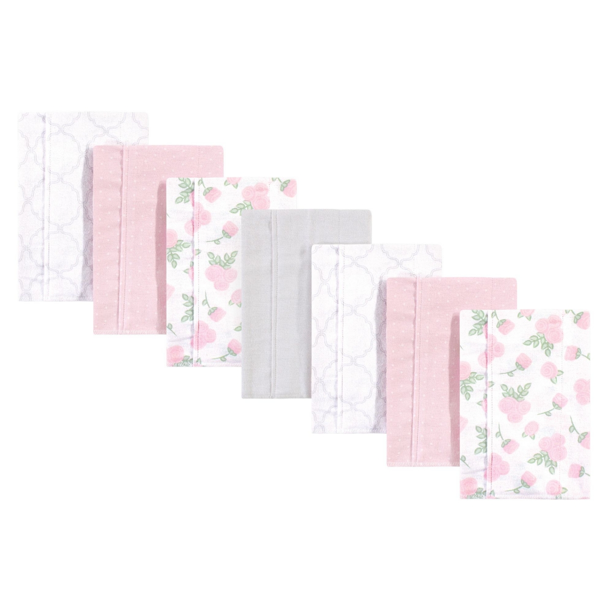 Click here for Hudson Baby Girls 7Pk Flannel Burp Cloth - Pink Ro... prices