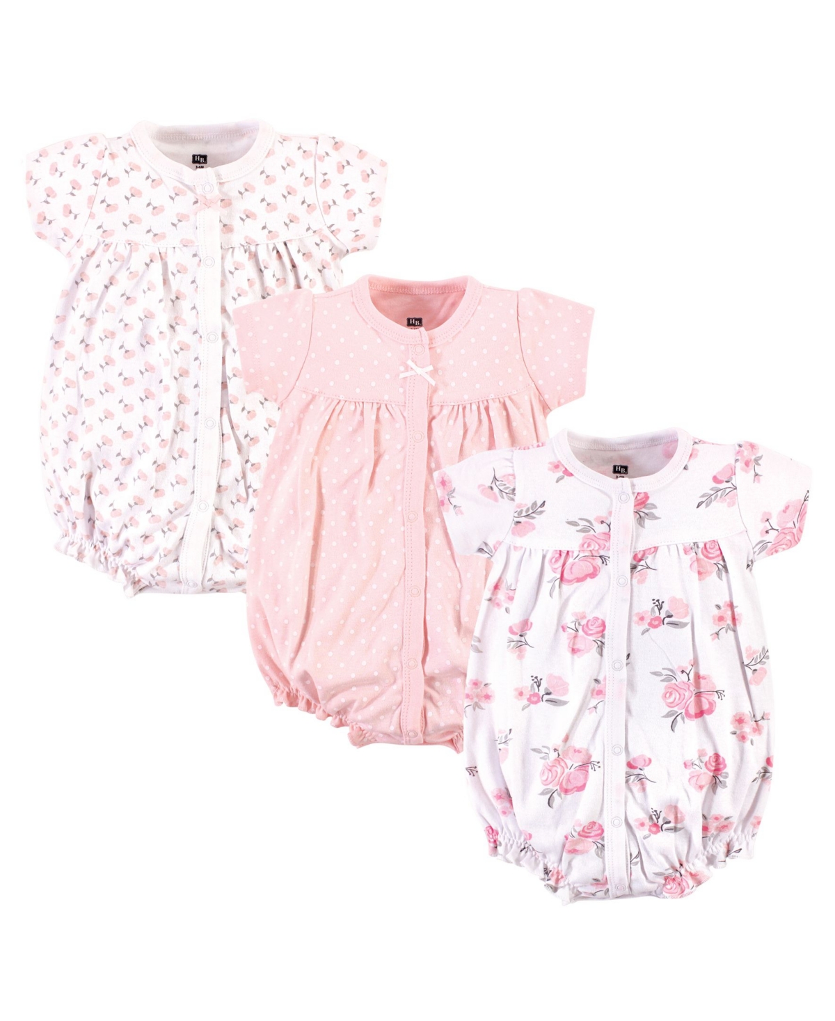Click here for Hudson Baby Baby Girls Hudson Cotton Rompers - Pin... prices