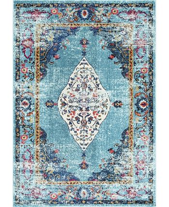 nuLoom Veronica KKCB26A Aqua 2'6" x 10' Runner Rug - Macy's