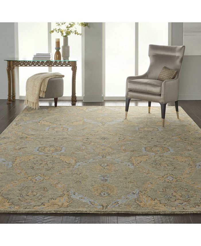 Nourison Home Azura AZM03 Taupe and Blue 8' x 11' Area Rug - Macy's