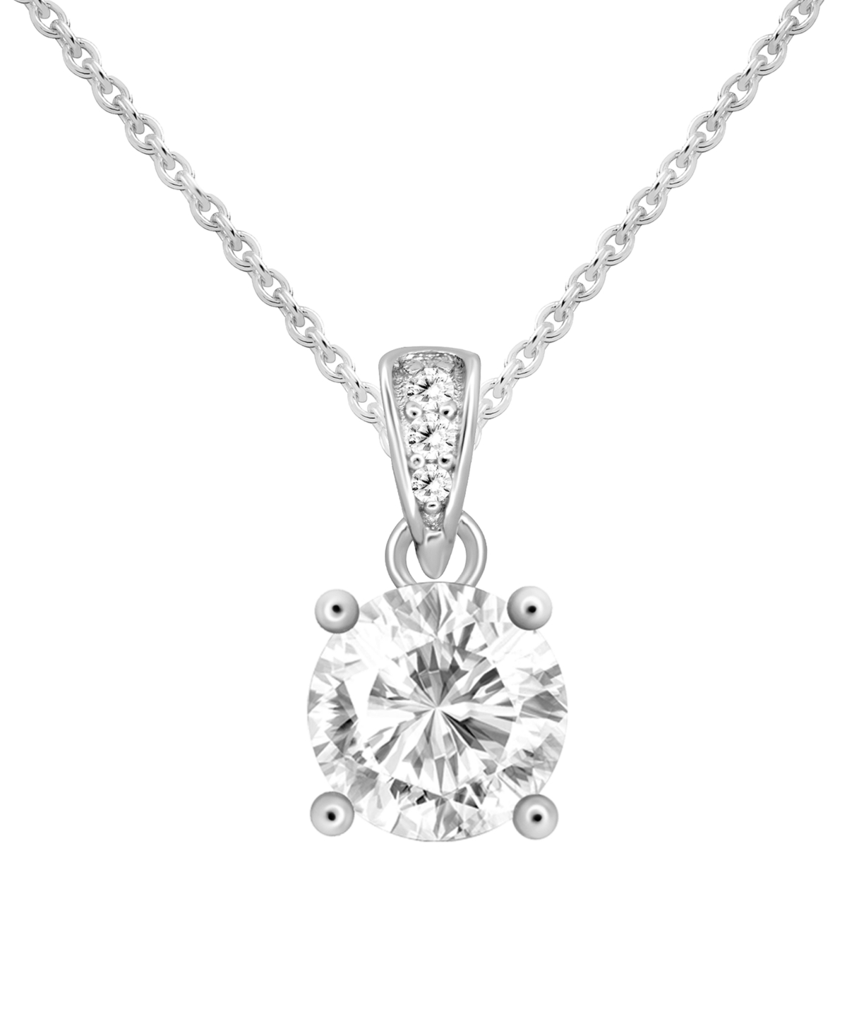 Click here for Essentials Cubic Zirconia Solitaire Pendant Neckla... prices