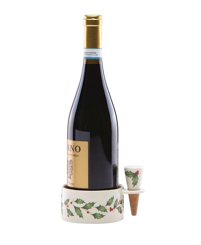 Lenox Hosting The Holidays Wine Coaster & Stopper Set - Macy's