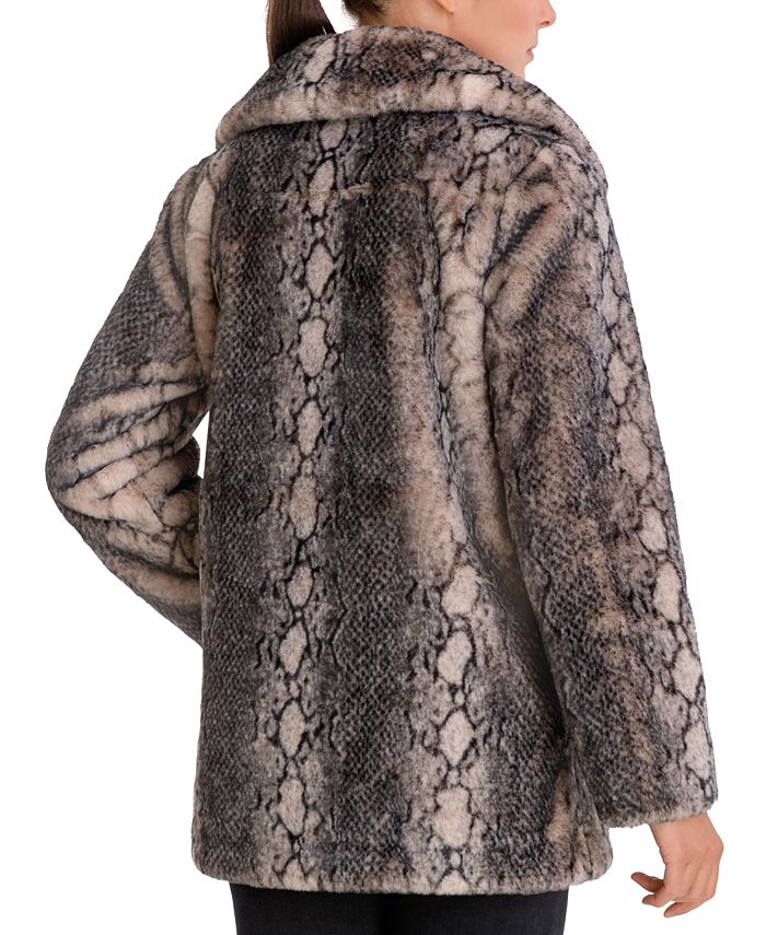 BCBGeneration Snake-Embossed Faux-Fur Coat - Macy's