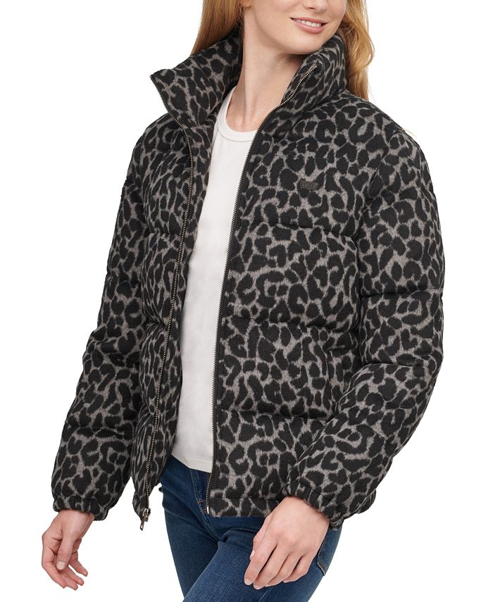 Levi's Animal-Print Cropped Puffer Jacket - Macy's