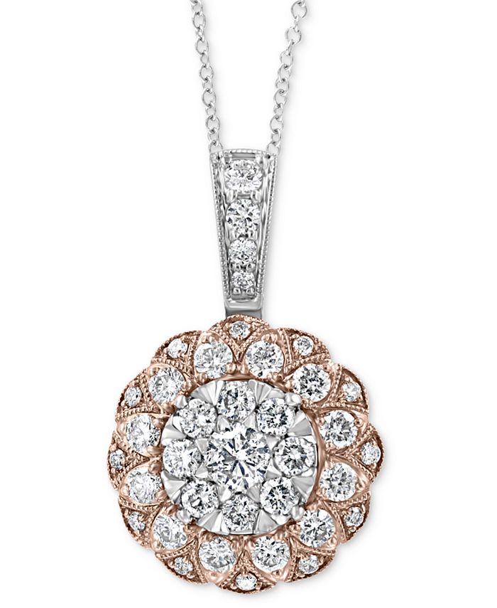 EFFY Collection EFFY® Diamond Cluster 18" Pendant Necklace (1 ct. t.w ...