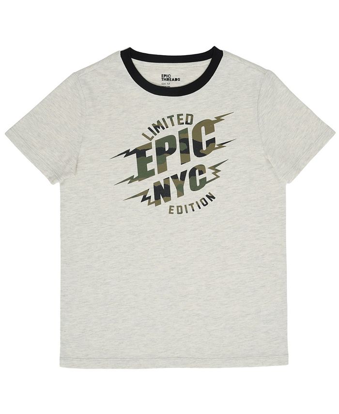 Epic Threads Big Boys Short Sleeve Crew Neck Text T-Shirt - Macy's