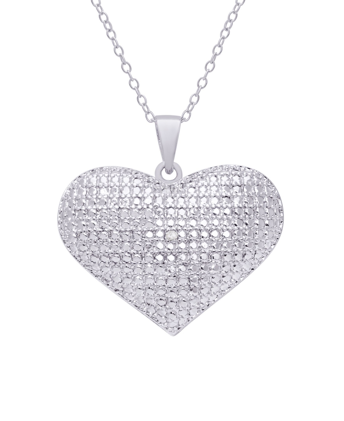 Click here for Macys Diamond Accent Silver-plated Heart Pendant N... prices