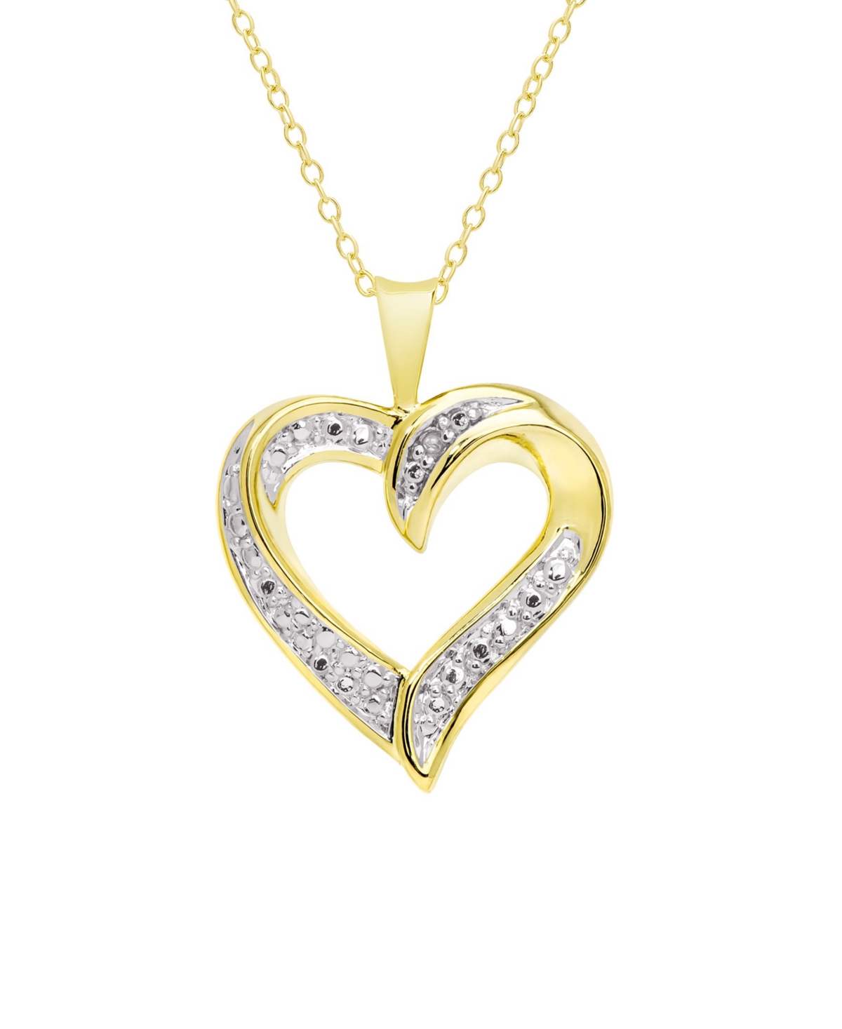 Click here for Macys Diamond Accent Gold-plated Open Heart Pendan... prices