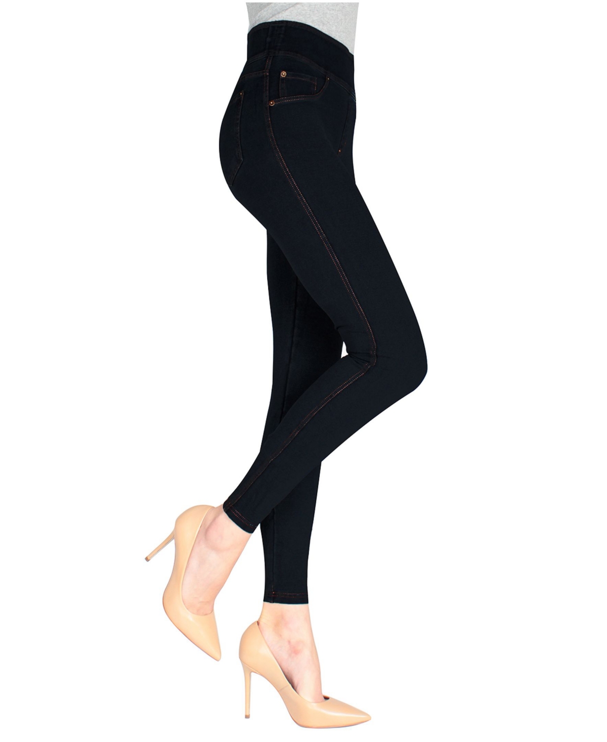 Click here for MeMoi Denim Shaping Jean Womens Leggings - Black prices