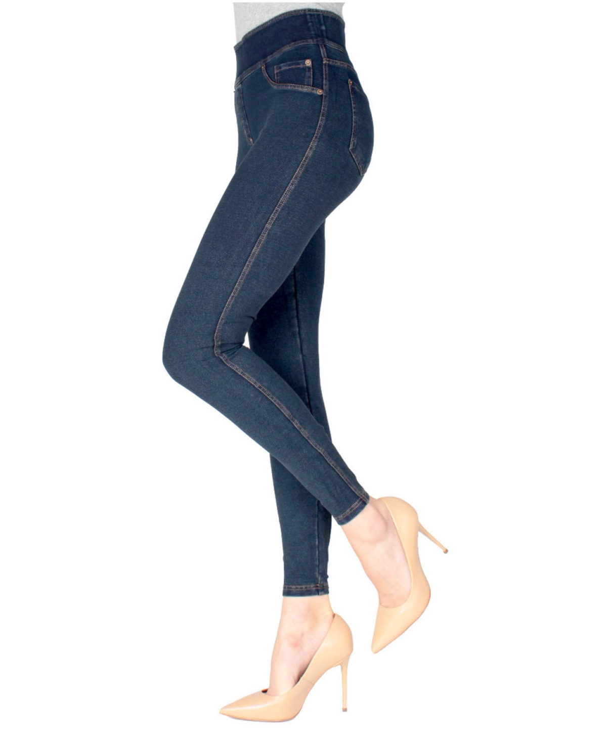Click here for MeMoi Denim Shaping Jean Womens Leggings - Blue prices