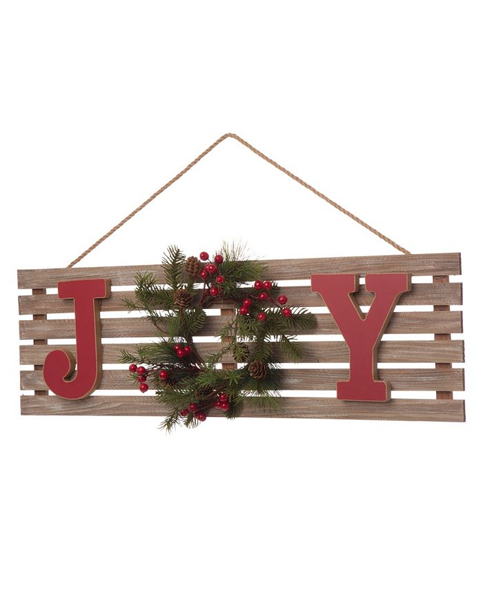Glitzhome Wooden Christmas Joy Wall Decor - Macy's