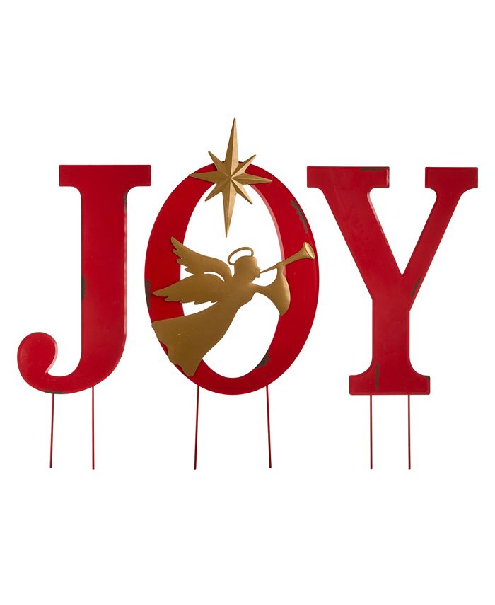Glitzhome Metal Joy Angel Yard Stake or Wall decor or Standing Decor ...