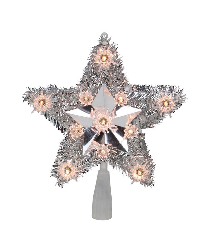 Northlight Lighted Tinsel Star Christmas Tree Topper - Macy's