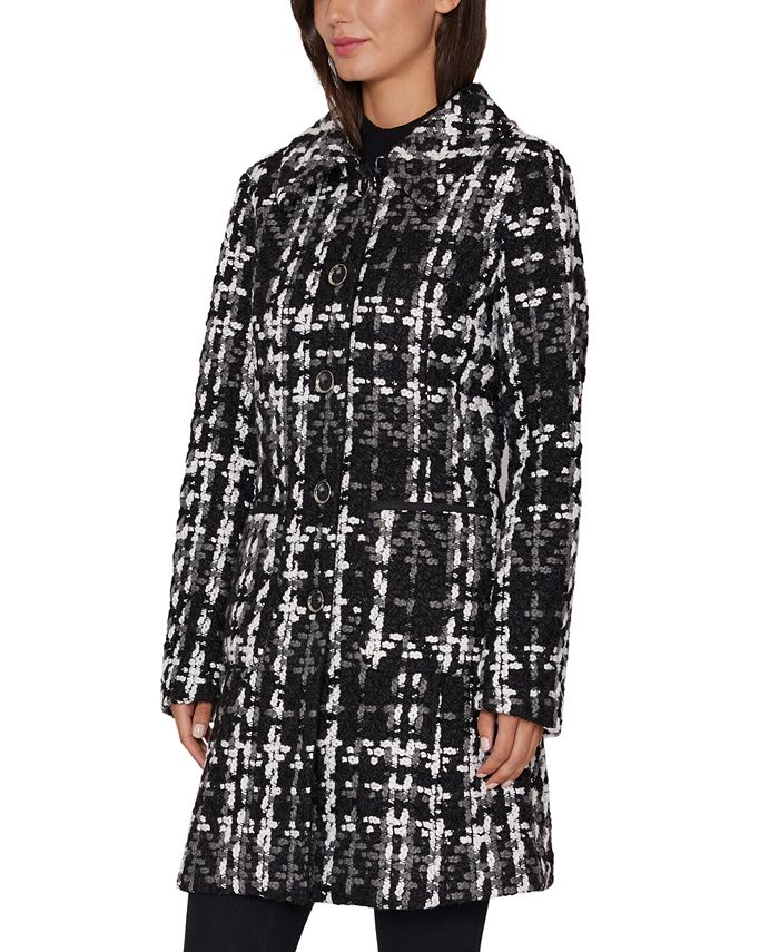 Laundry by Shelli Segal Faux-Fur-Collar Coat - Macy's