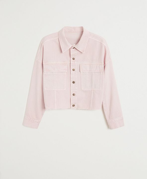 MANGO Women's Pink Denim Jacket & Reviews - Women - Macy's
