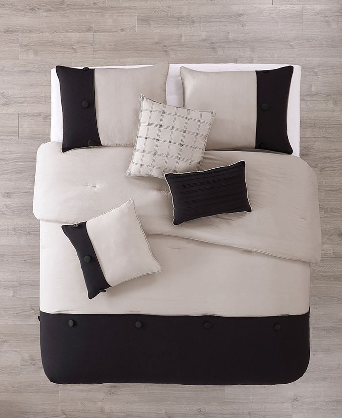 Onyx House Tillman Enzyme 6 Piece Color Block Comforter Set, King - Macy's