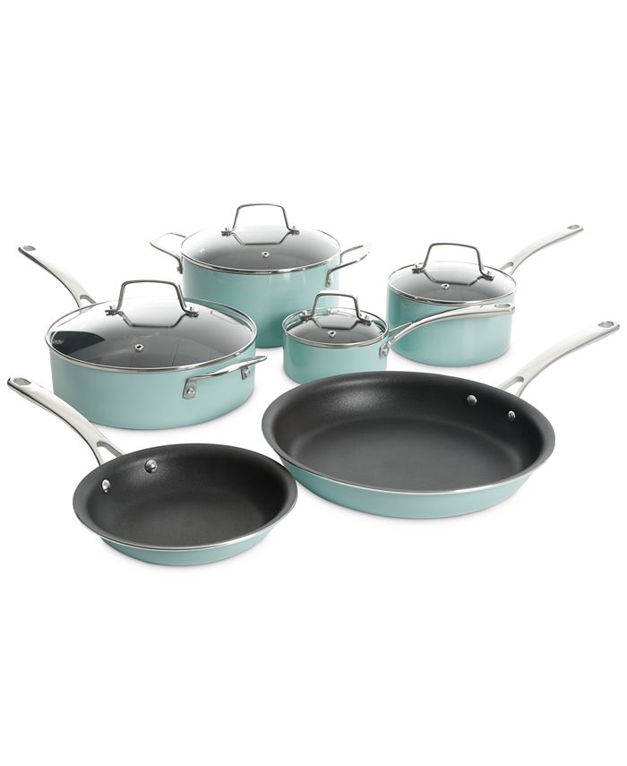 Martha Stewart Collection 10-Pc. Hard-Enameled Aluminum Nonstick ...