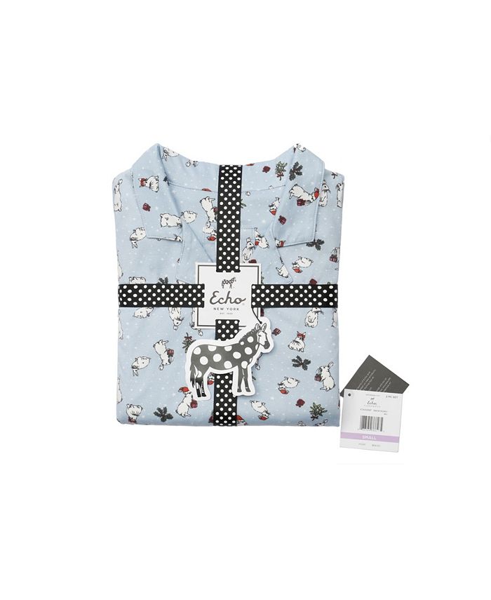 Beautyrest Echo Women's Ribbon Folded Notch 2 Piece Pajama Set - Macy's