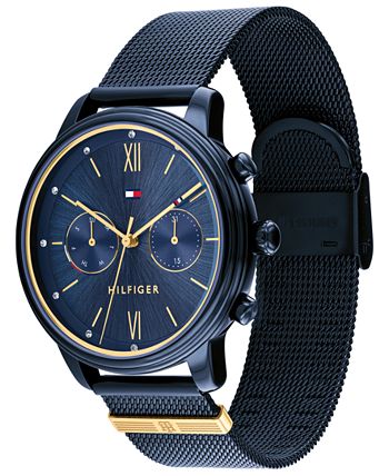 Tommy Hilfiger Women's Blue Stainless Steel Mesh Bracelet Watch 38mm ...