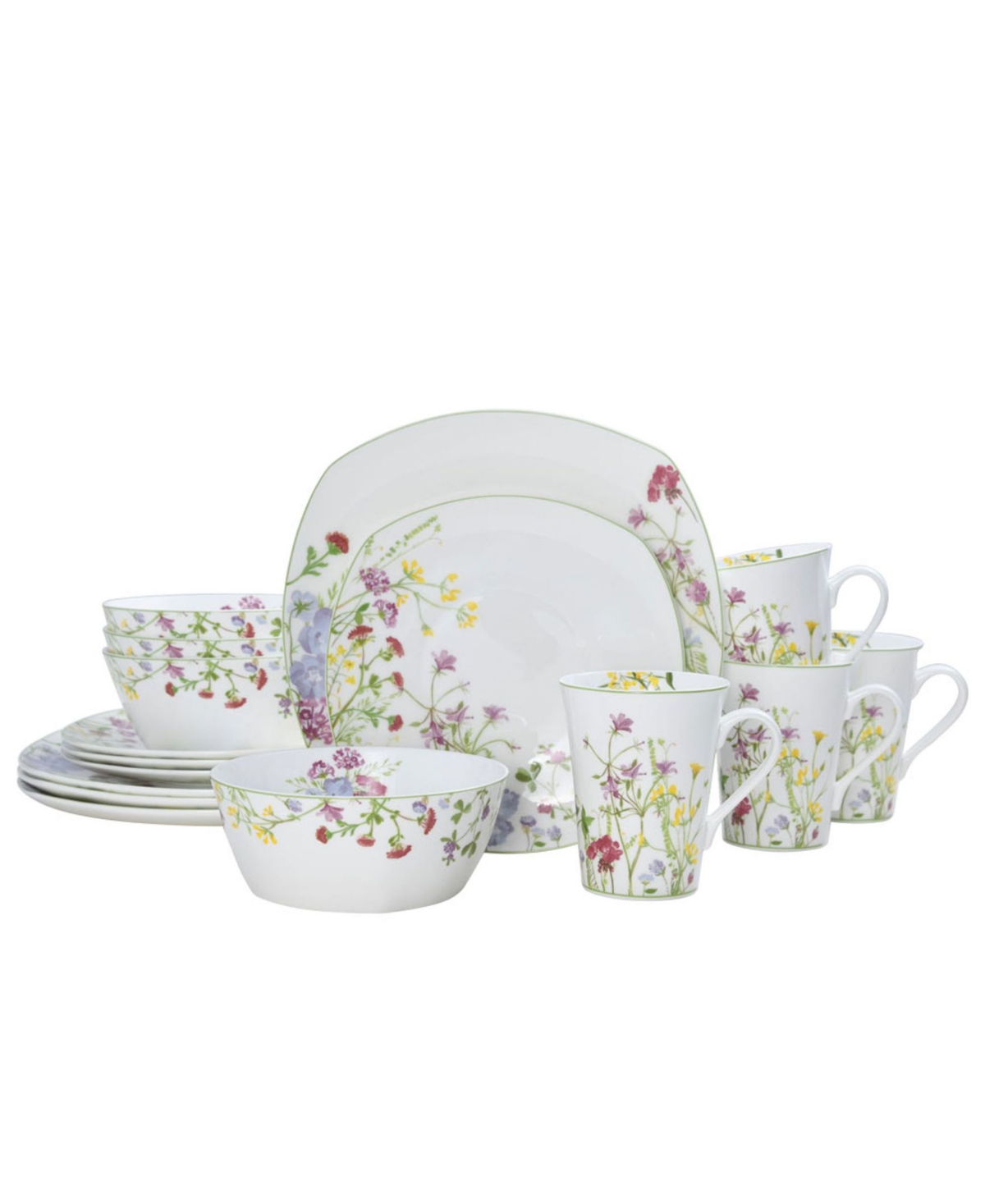 Click here for Mikasa Wildflower Garden Square 16 Piece Dinnerwar... prices