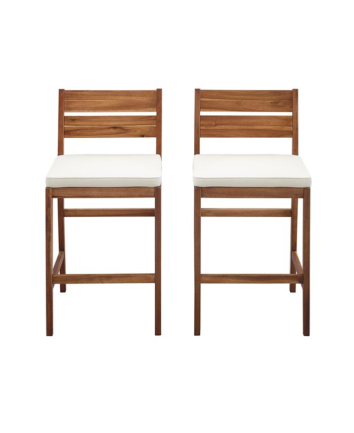 Walker Edison Acacia Wood Counter Stools, 2 pack - Macy's