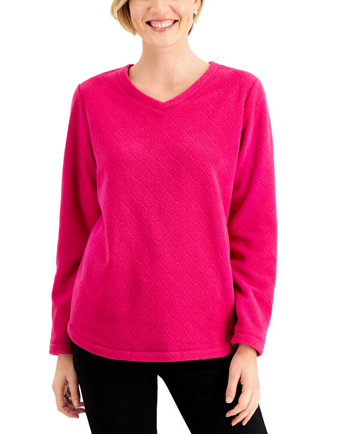 Karen Scott Quilted Microfleece Top, Created for Macy's - Macy's