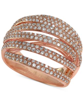Pave Rose by EFFY® Diamond Dome Crossover Ring (1 ct. t.w.) in 14k Rose ...