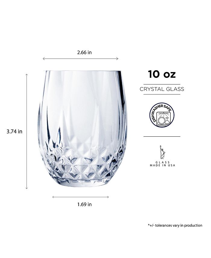 Longchamp Cristal D'Arques 10oz Stemless Wine Glass, Set of 12 - Macy's
