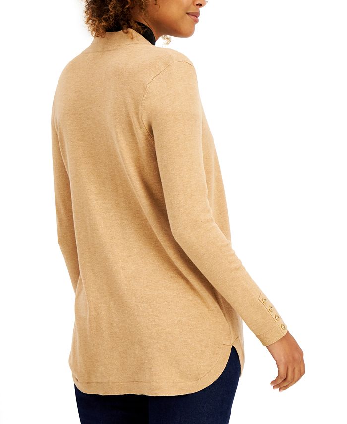 Charter Club Solid Curved-Hemline Cardigan Sweater, Created for Macy's ...