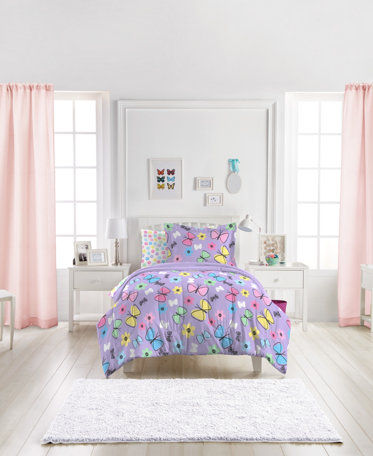 Dream Factory Kids Sweet Butterfly Comforter Set  Twin - Multi