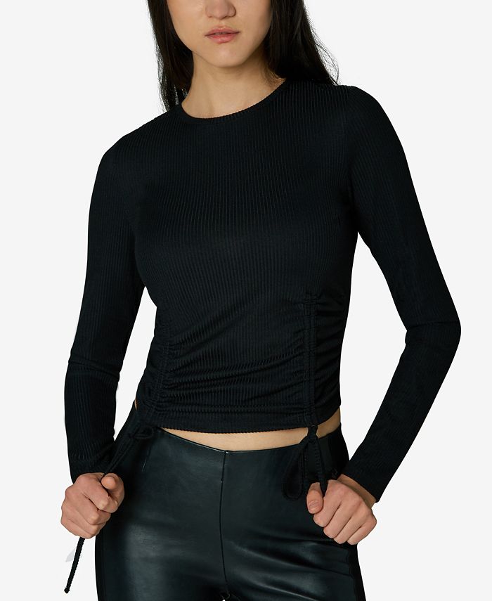 Polly & Esther Juniors' Ruched Drawstring-Hem Top - Macy's