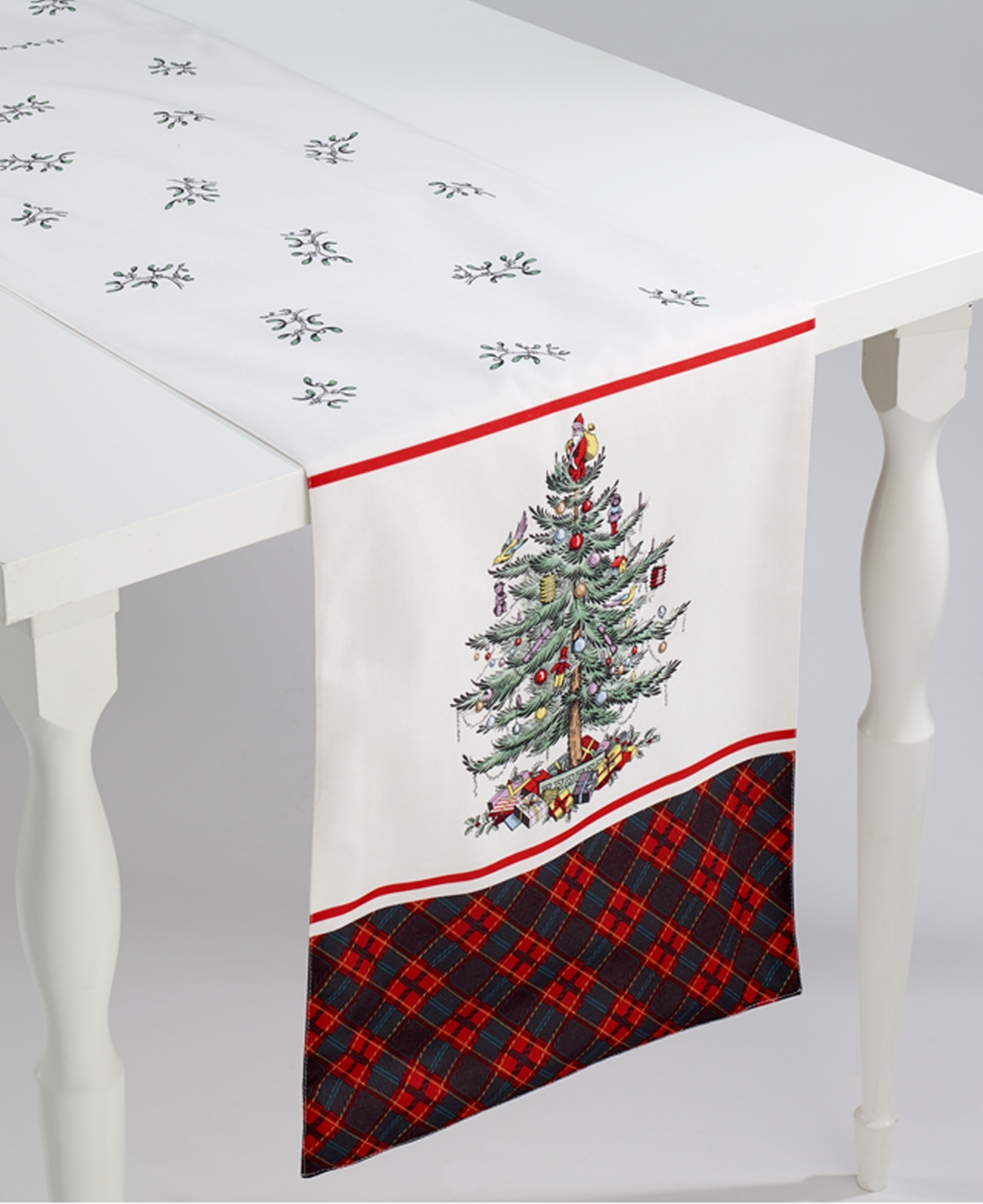 Click here for Spode Christmas Tree Tartan Multicolored 108 Runne... prices