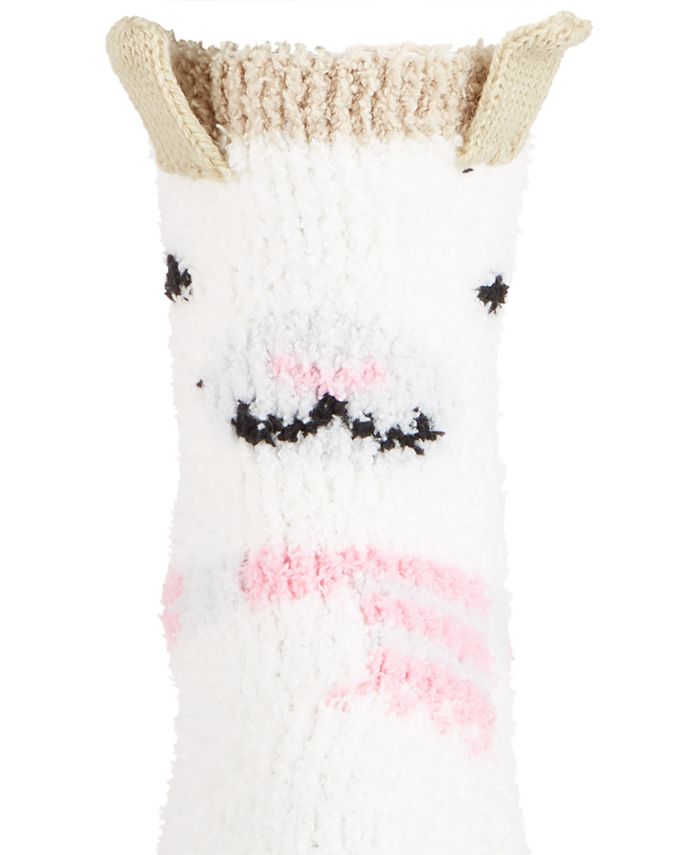 Jenni Women's 2-Pk. Llama & Solid Super Soft Cozy Fuzzy Socks, Created ...