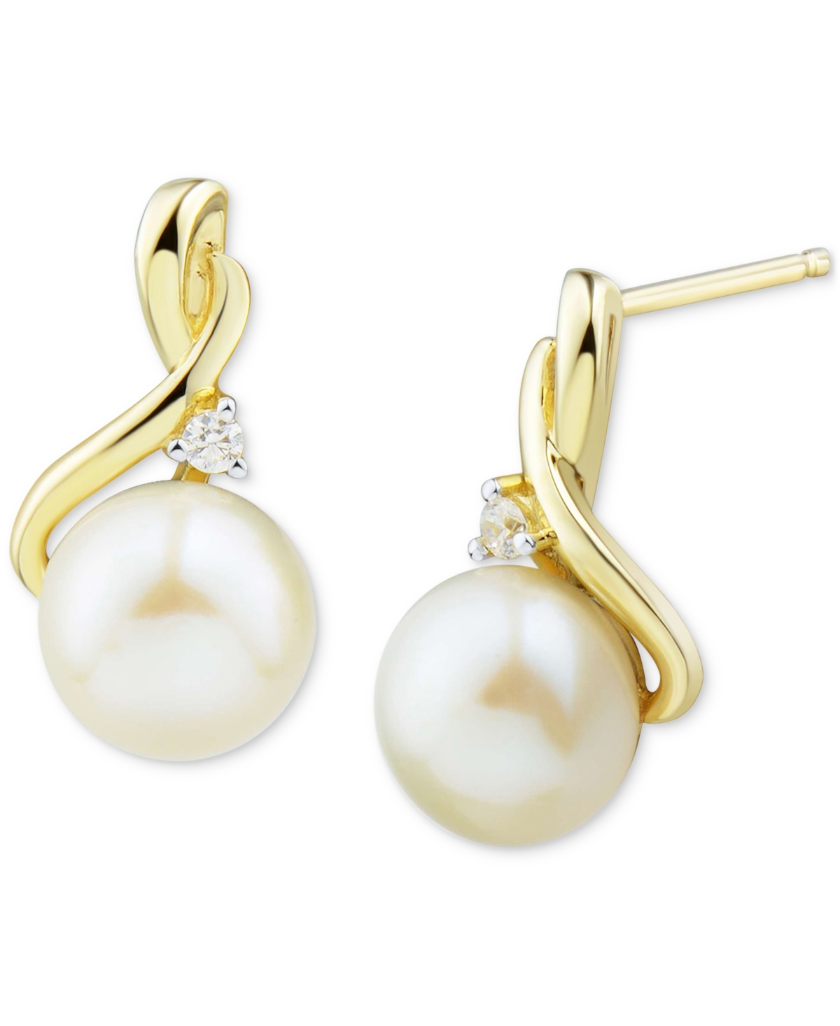Click here for Cultured Freshwater Pearl (7mm) & Diamond Accent D... prices