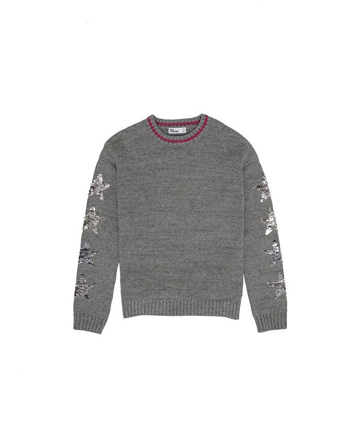 Epic Threads Big Girls Flip Sequin Graphic Sleeve Sweater - Macy's