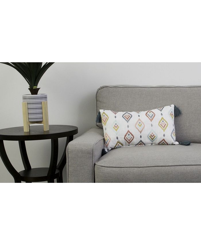 THRO Sophie Embroidered Linen Pillow, 20" x 12" - Macy's