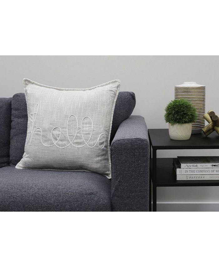 THRO Amy Hello Embroidered Whipstitch Pillow, 20" x 20" - Macy's