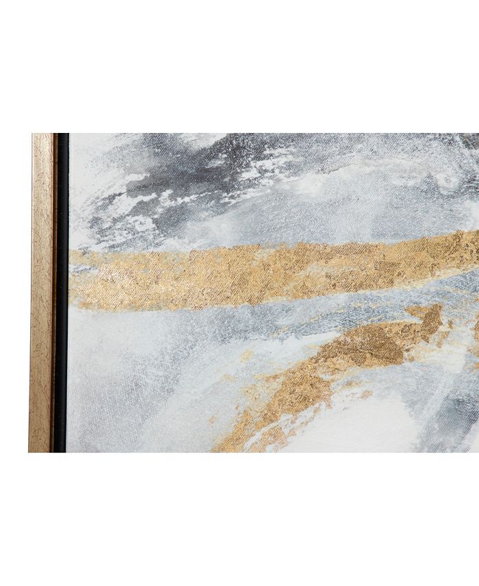 CosmoLiving by Cosmopolitan Gold Contemporary Abstract Canvas Wall Art ...
