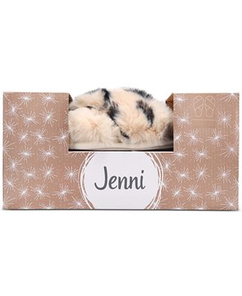 Jenni Animal Print Faux-Fur Crossband Slipper - Macy's