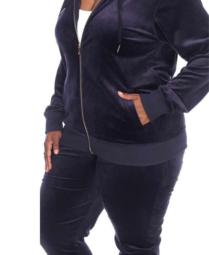 White Mark Plus Size Velour Tracksuit Loungewear 2pc Set & Reviews ...